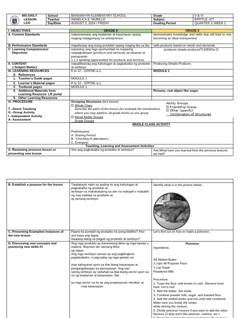 DLL Q1 W1 Day4 Epp Ict | PDF