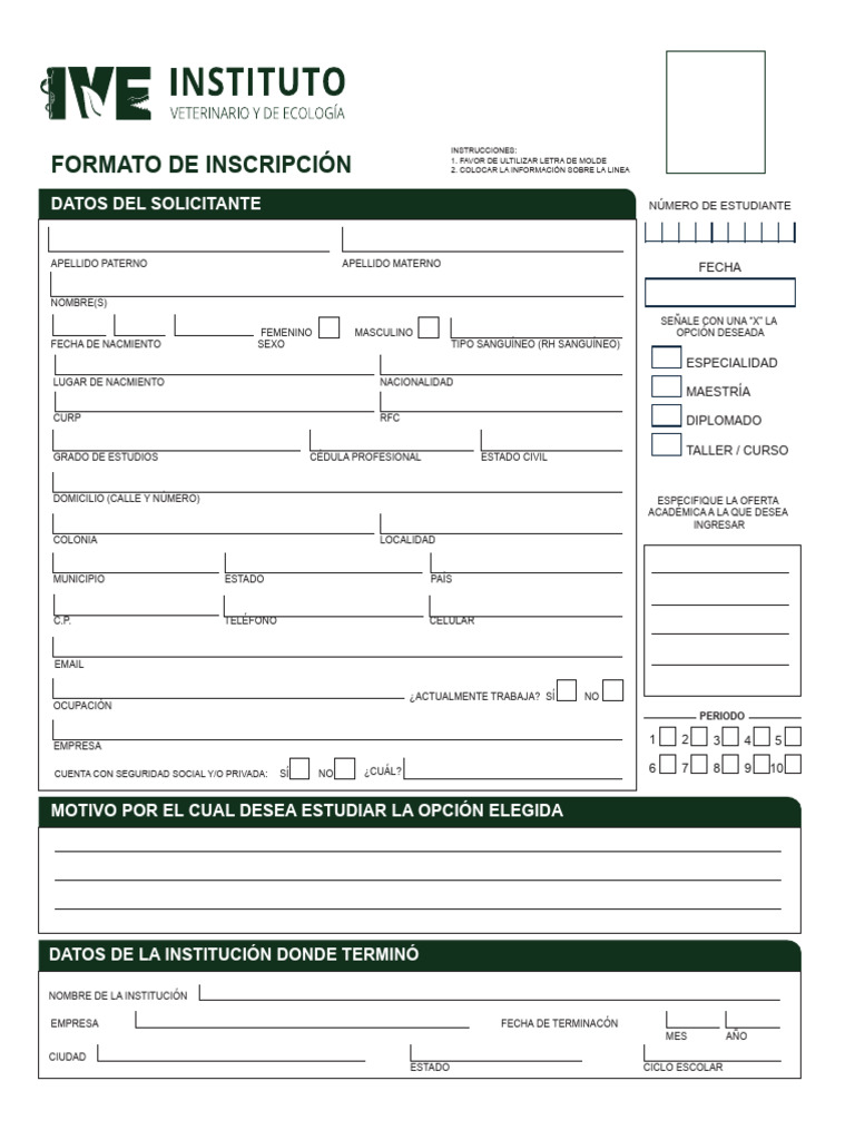 Formato de Inscripcion IVE | PDF