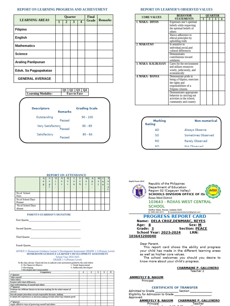 Form138 Grade 3 Peace | PDF
