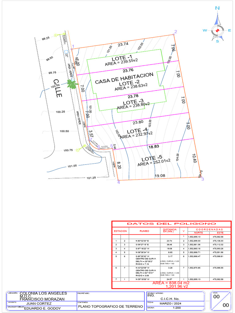 ACAD-PLANO TOPOGRAFICO DE LOTE UBICADO EN COLONIA DE ANGELES-Model-Model 2 | PDF