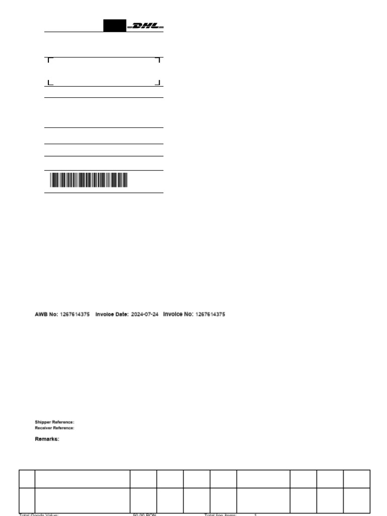 DHL Invoice and Shipment Details | PDF | Value Added Tax | Invoice