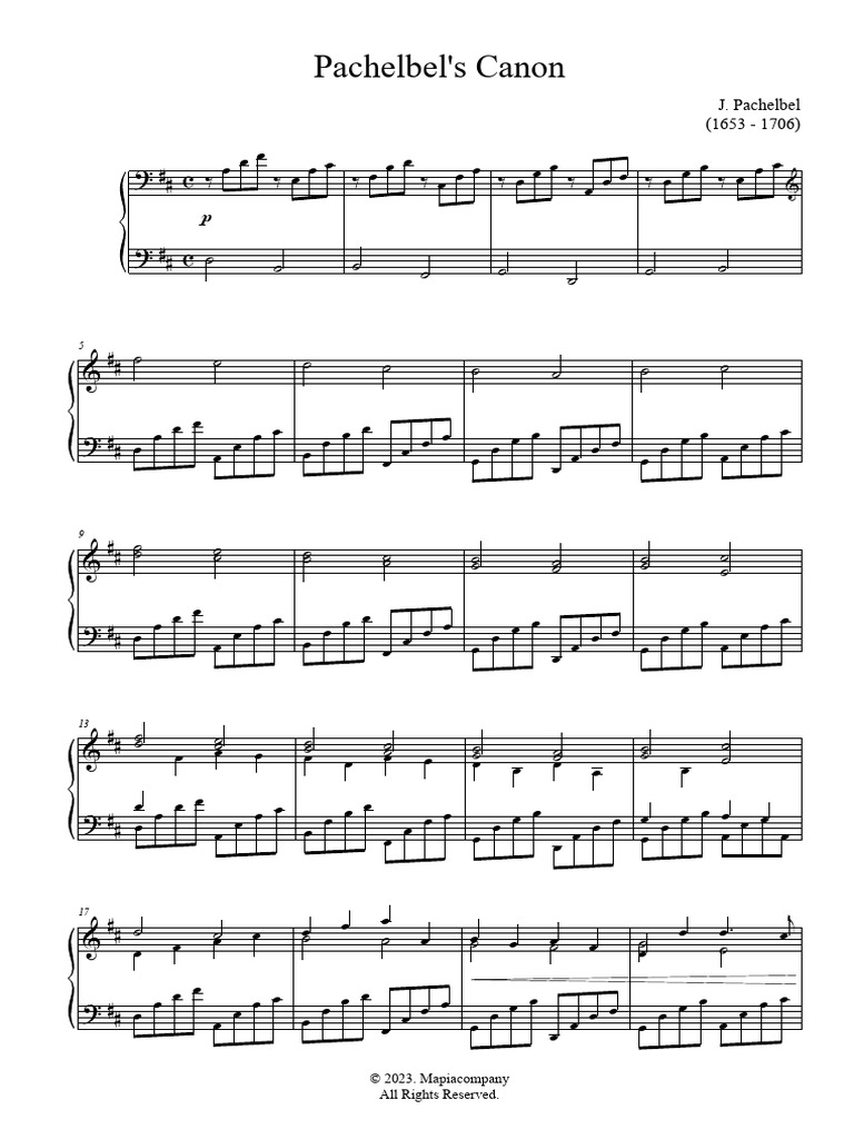 Pachelbel's Canon | PDF