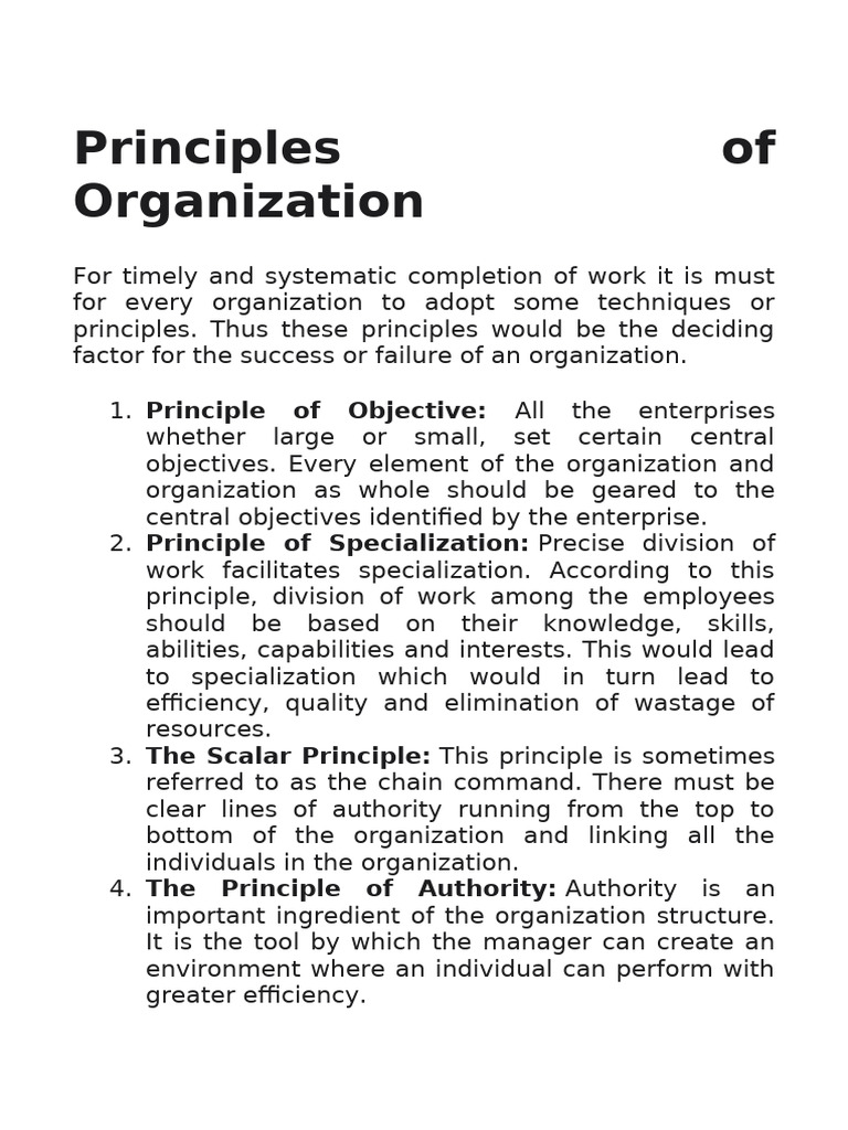 Principles of Organization | PDF