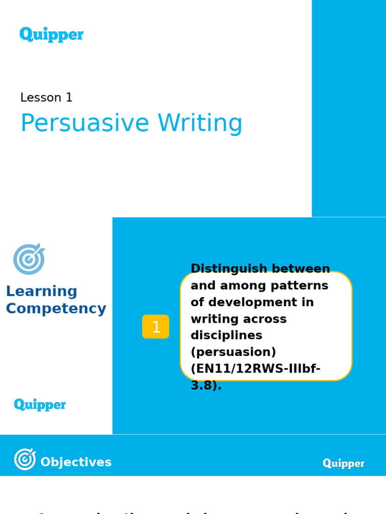 Reading and Writing - Unit 6 - Lesson 1 - Persuasive Writing | PDF ...