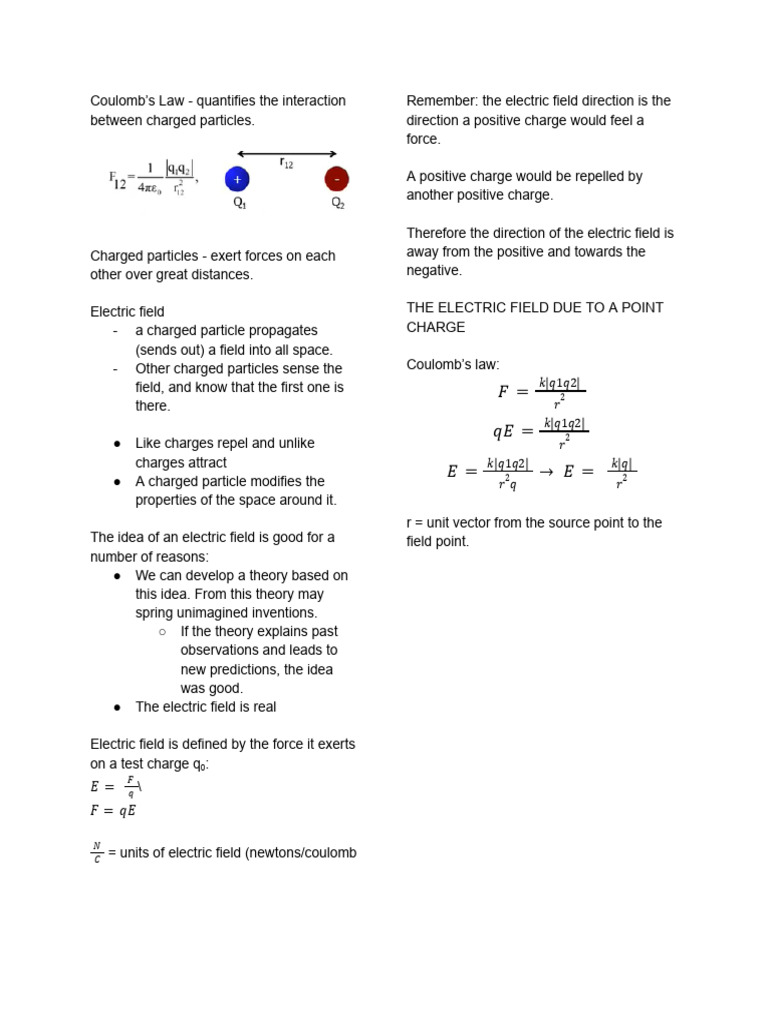 Coulomb’s Law Physics 2 | PDF