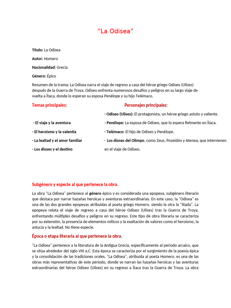 La Odisea | PDF