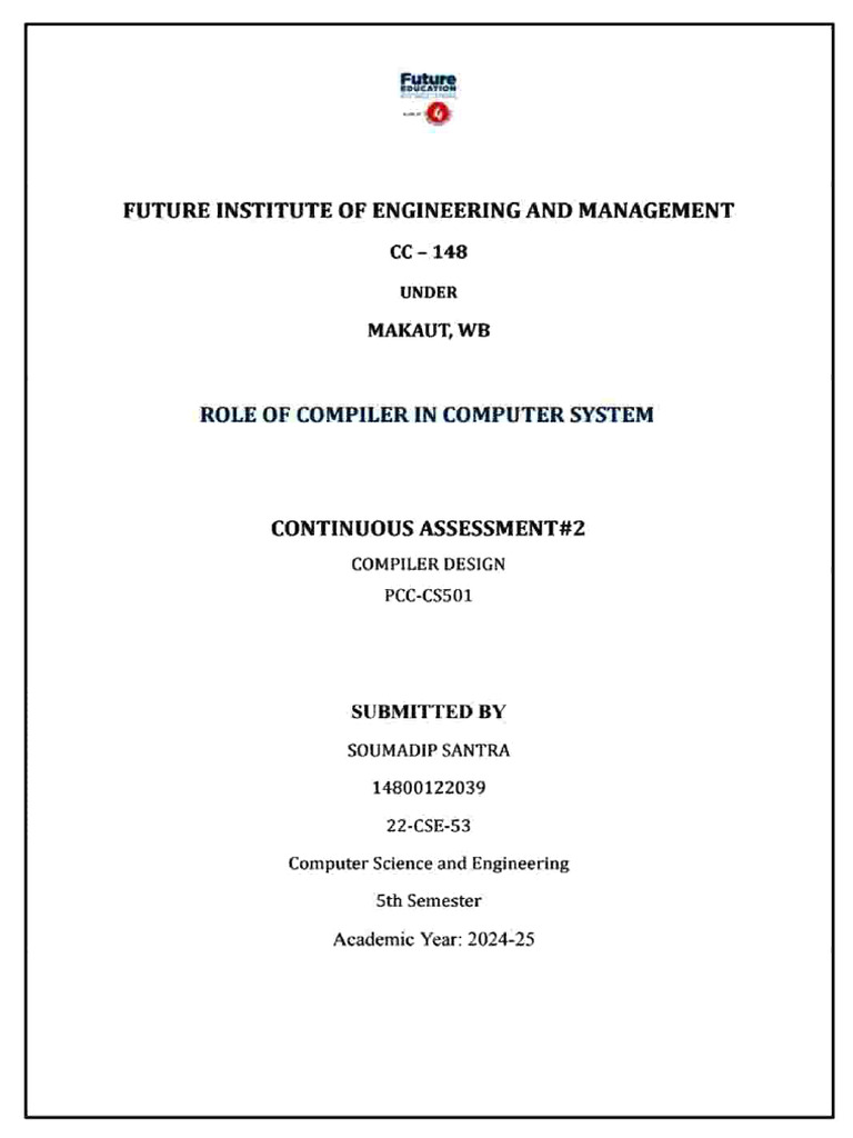 SoumadipSantra (Compiler Design) | PDF