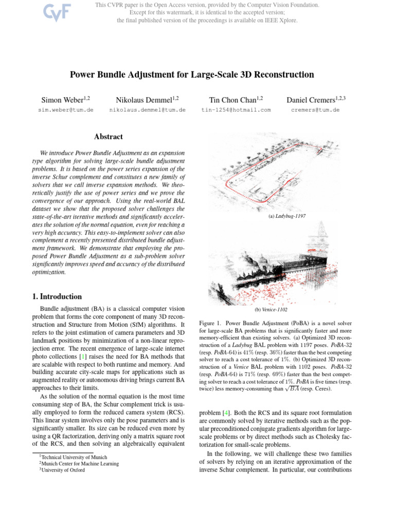 Weber Power Bundle Adjustment For Large-Scale 3D Reconstruction CVPR 2023 Paper | PDF