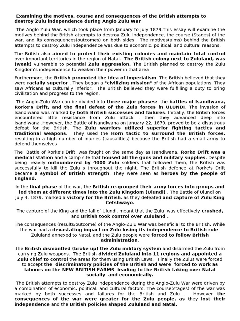 Angl Zulu Essay | PDF
