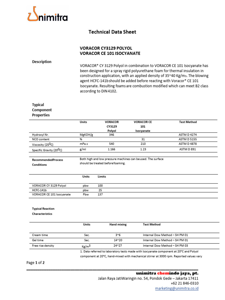TDS Poly-Urethane Foam B2 | PDF