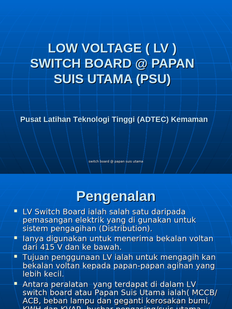 LV Switch Board (LV) | PDF