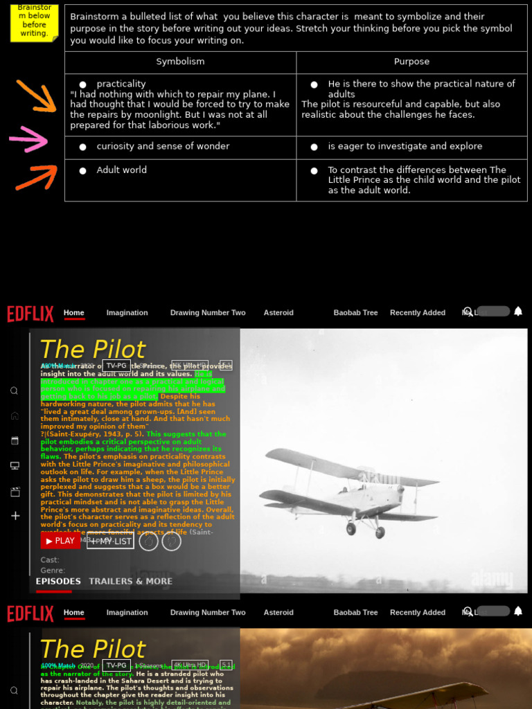 4R-Part 1 - The Little Prince Edflix Example Response | PDF