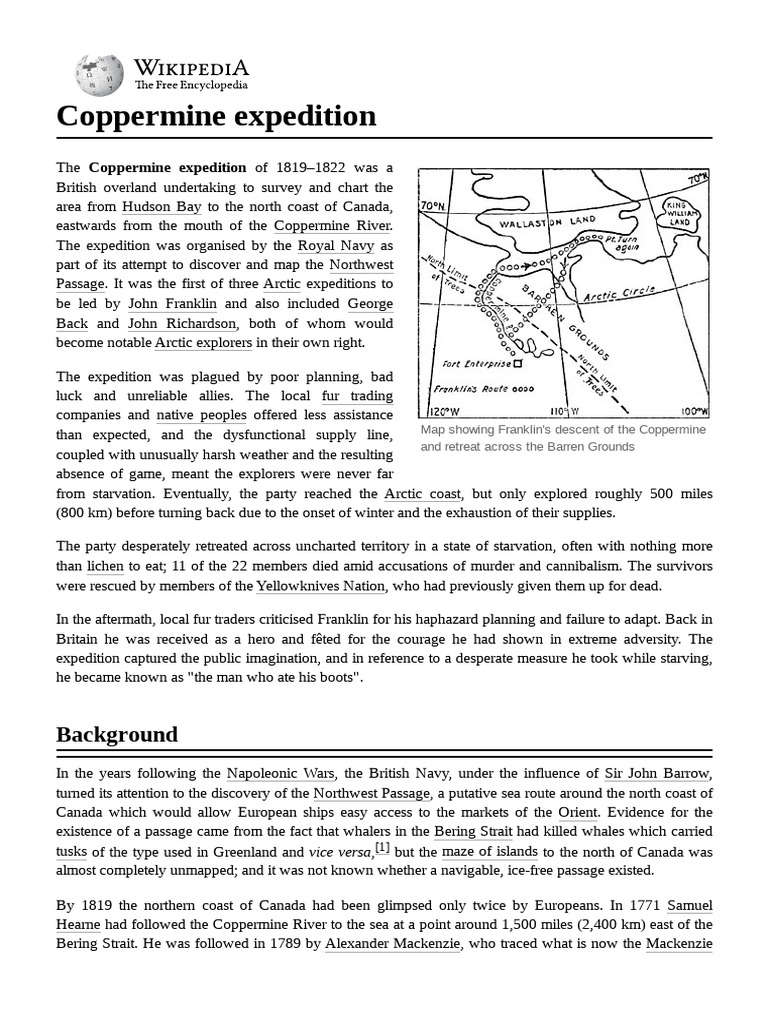 Coppermine Expedition | PDF