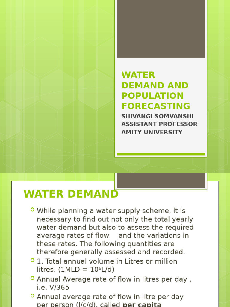 Population Forecast & Demand Estimation - Sample Note | PDF