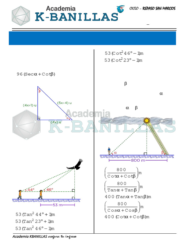 Trigonometría - Semana 2 - R.T de Ángulos Agudos y Resolución de ...