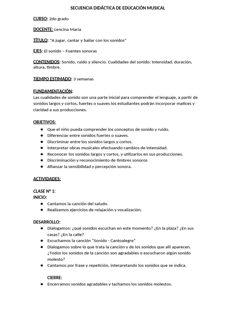 N°2 Secuancia 2do Grado | PDF