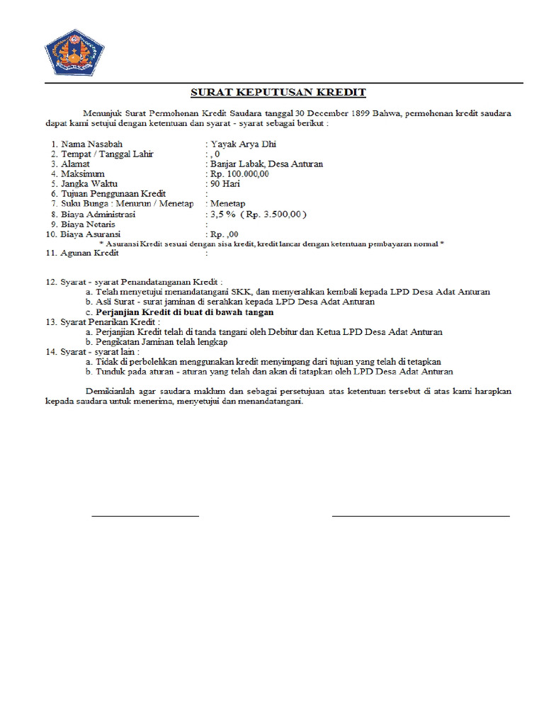 Contoh PK System USSY | PDF