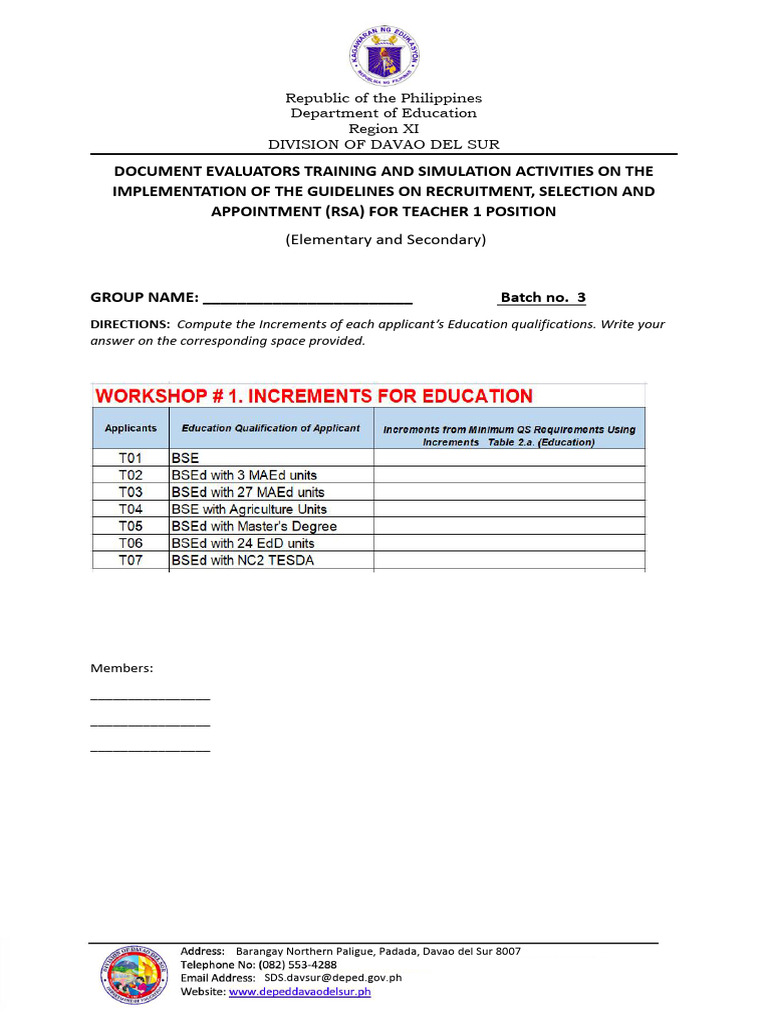 D07 WORKSHOP - Batch 3 | PDF