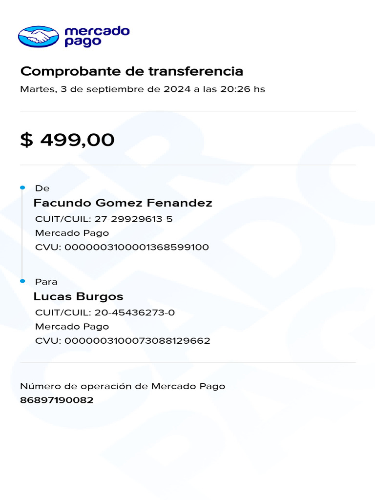 Mercadopago Comprobante 86897190082 PDF | PDF Mercadopago Comprobante 86897190082 PDF | PDF
