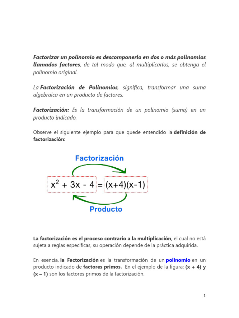 Casos de Factorizacion | PDF
