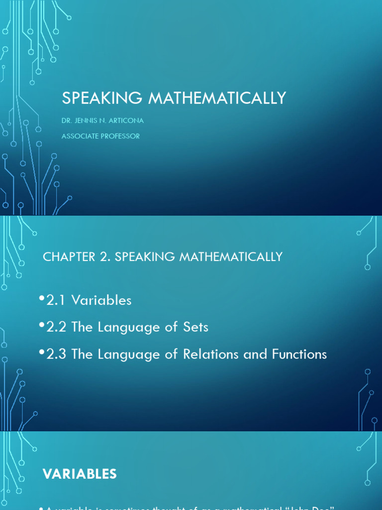 Speaking Mathematically Variable | PDF