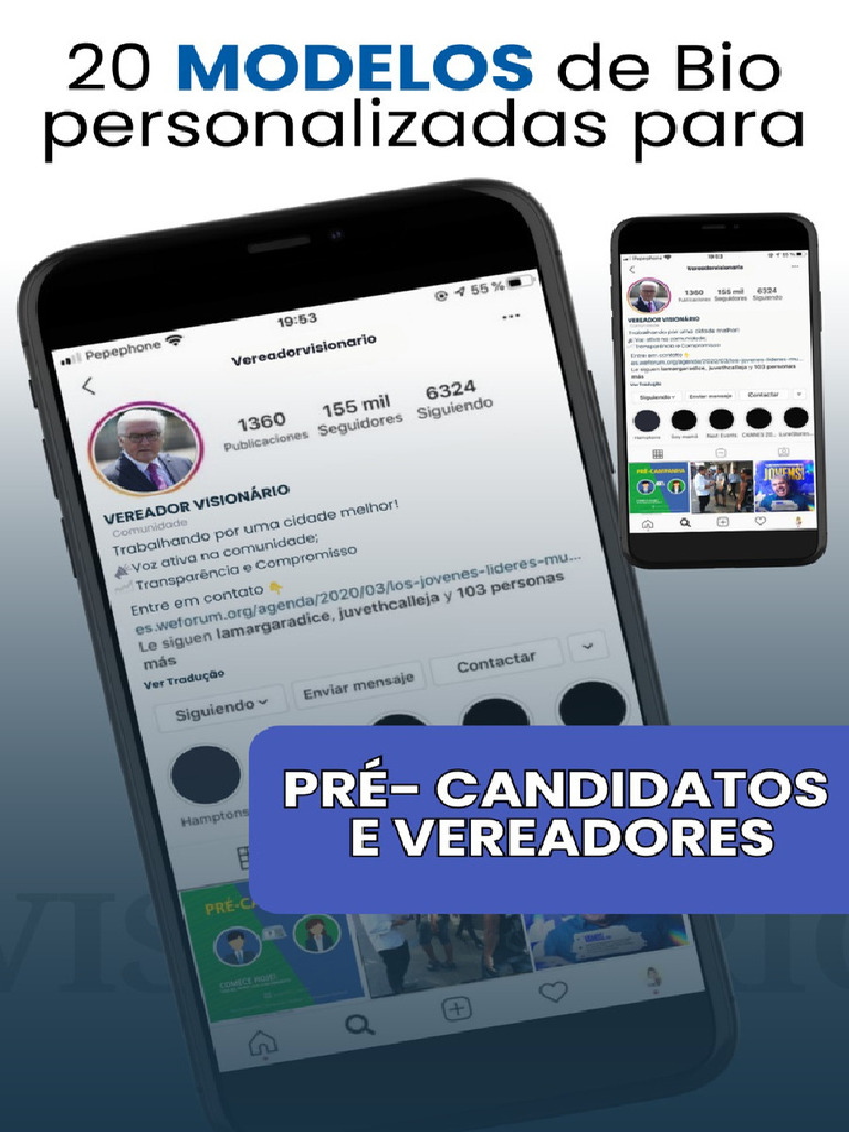 20 Modelos de Bio Personalizadas para Pre Candidatos A Vereadores | PDF
