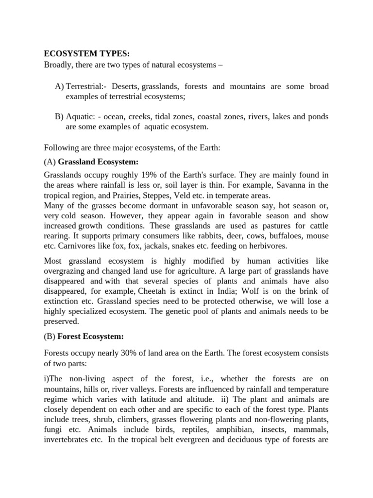 Ecosystem Notes | PDF