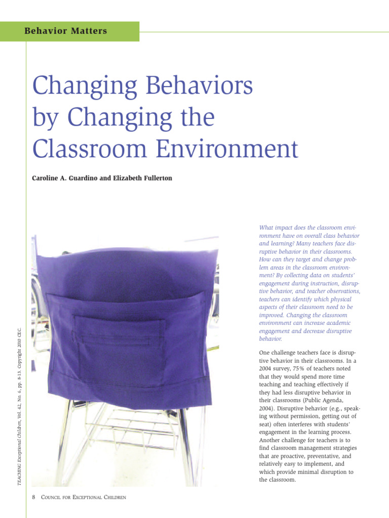 Changing Behaviors by Changing Classroom | PDF
