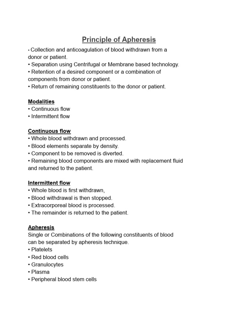 Apheresis | PDF