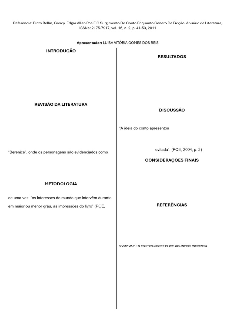 Poster - Luisa Vitória - Molde em Word 2 | PDF