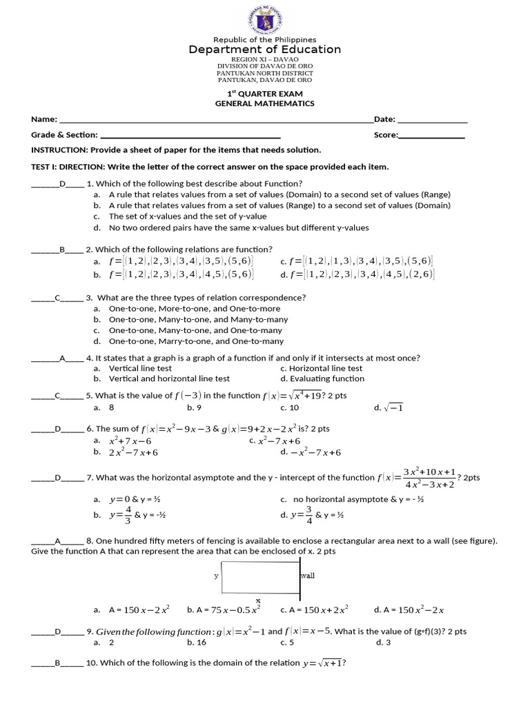 1st Quarter Exam | PDF
