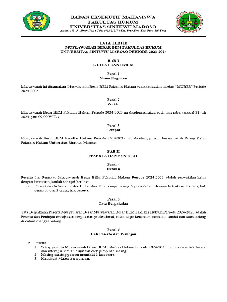 Tata Tertib MUBES BEM | PDF