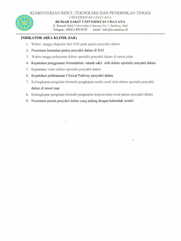 Indikator Area Klinik (Iak) | PDF