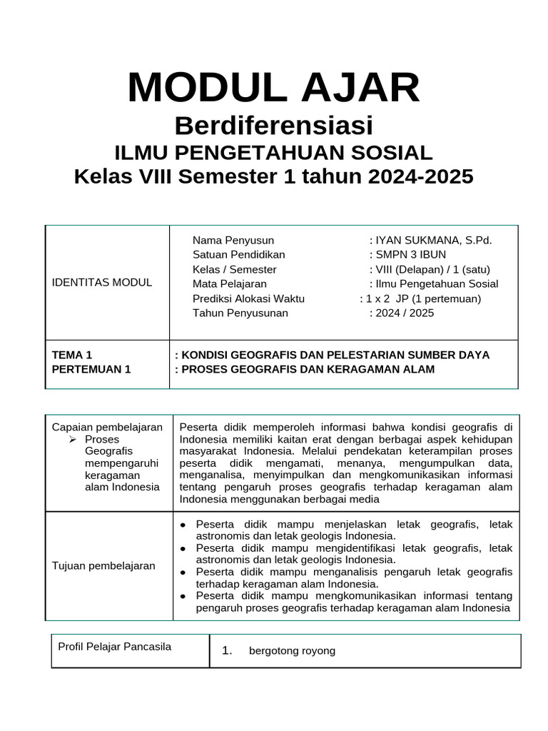 Modul Ajar Untuk UKPPG | PDF