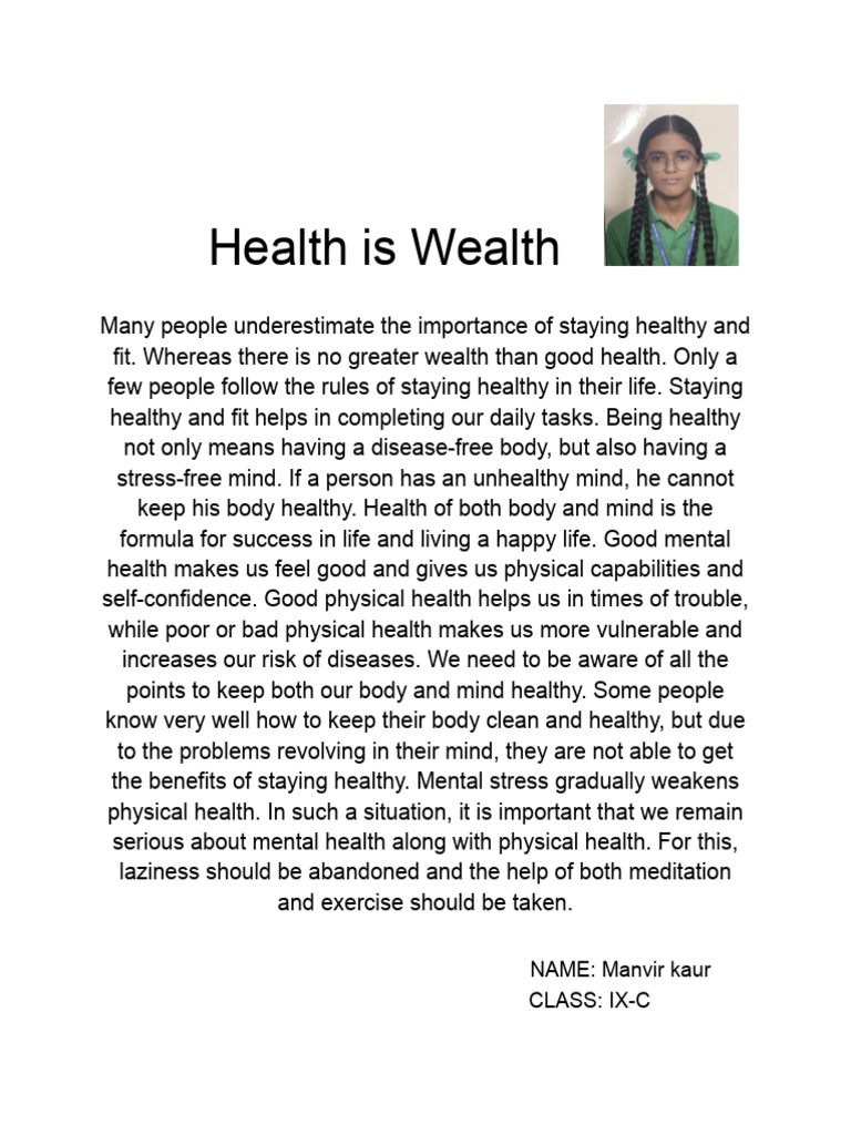 Health Is Wealth | PDF