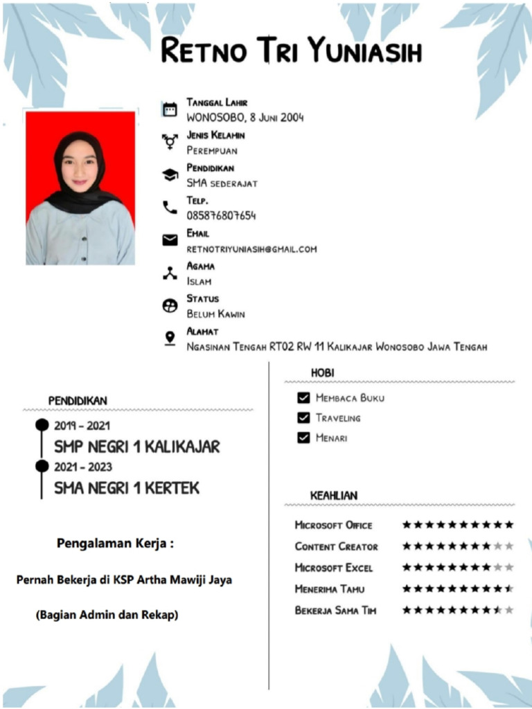CV Retno Tri Yuniasih | PDF