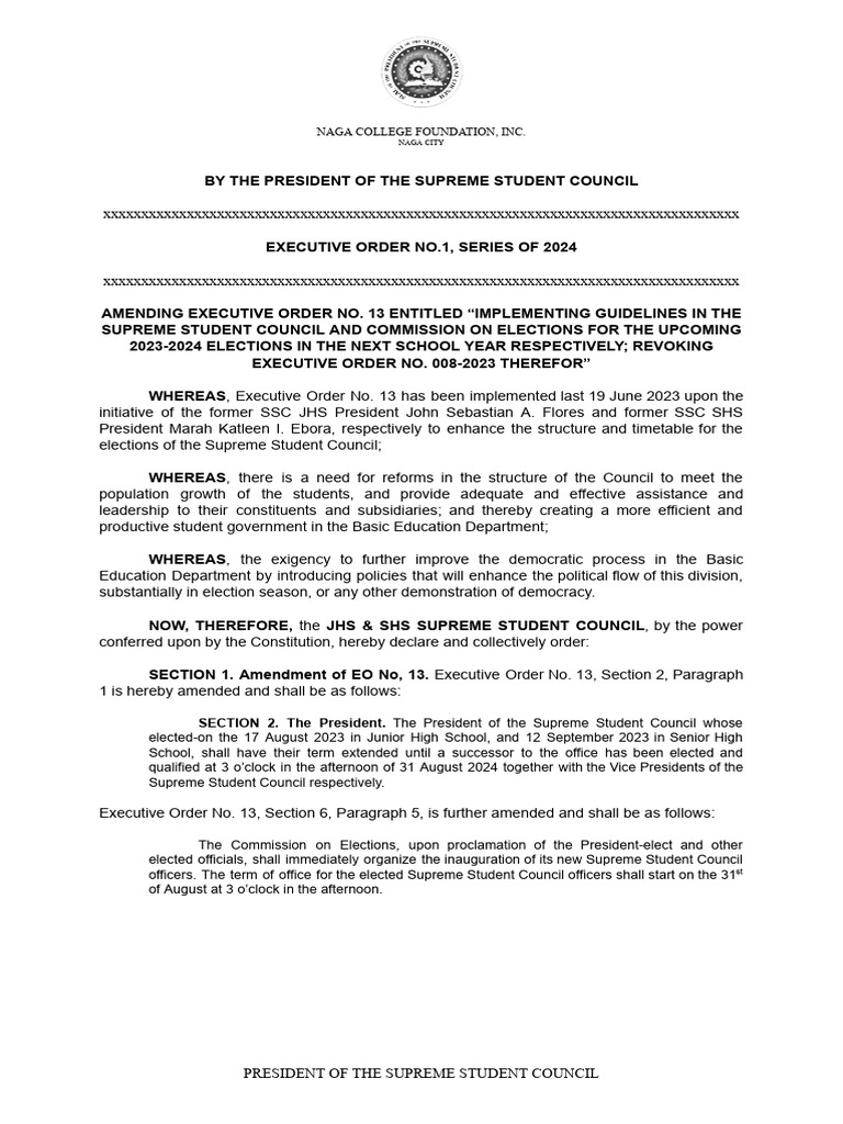 Memorandum No.1, S. of 2024 | PDF