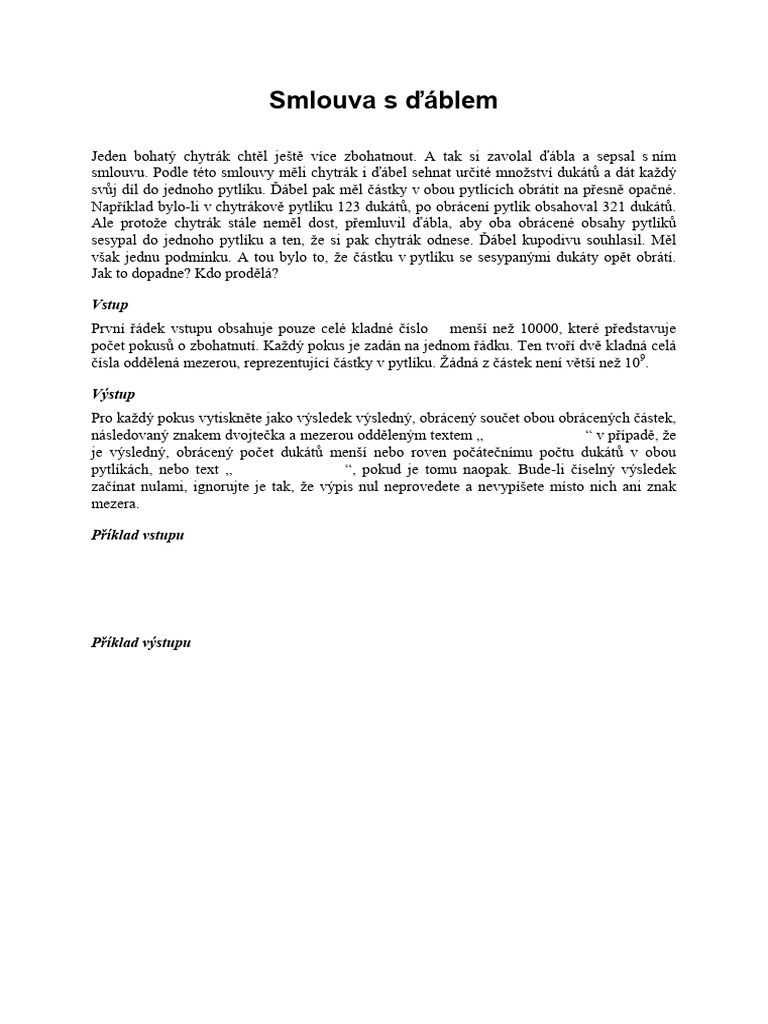 Smlouva S Áblem: Vstup | PDF