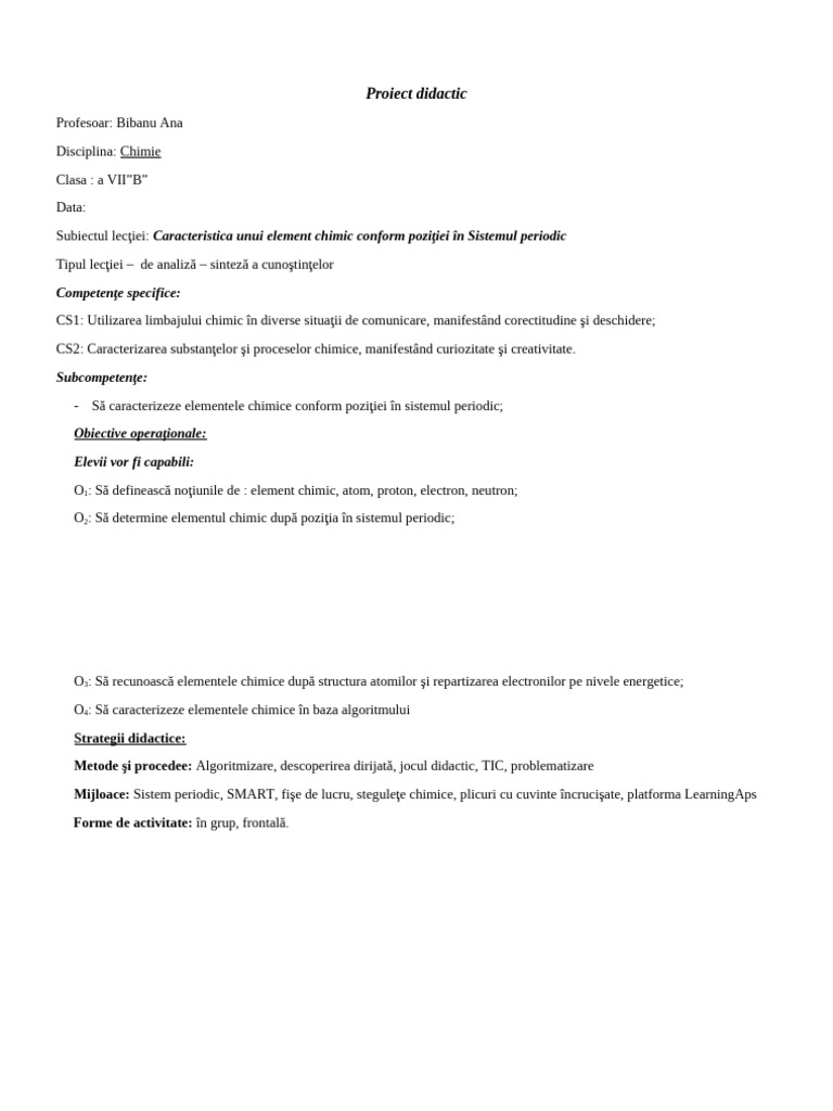 0 Proiect Didactic Cl.7 | PDF
