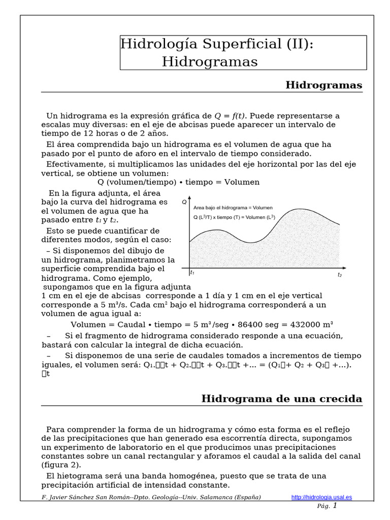 Hidrología Superficial (II) Hidrogramas | PDF