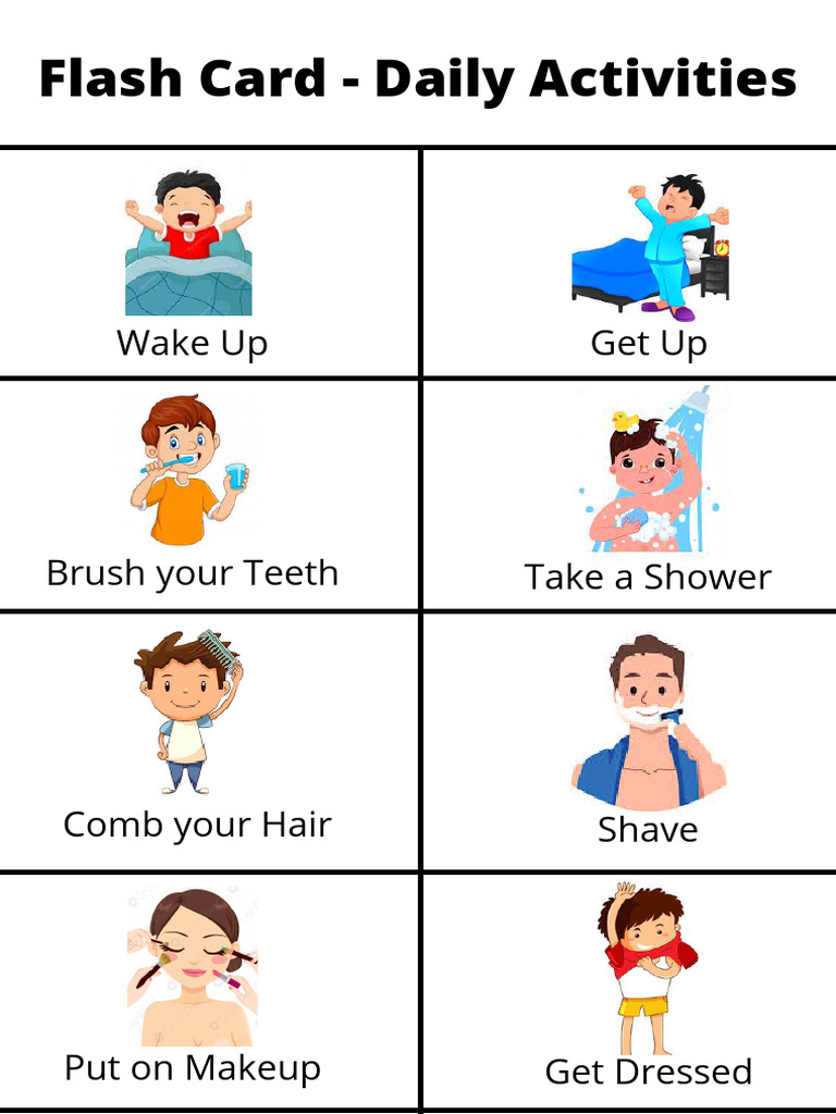 flash card - daily activities | PDF