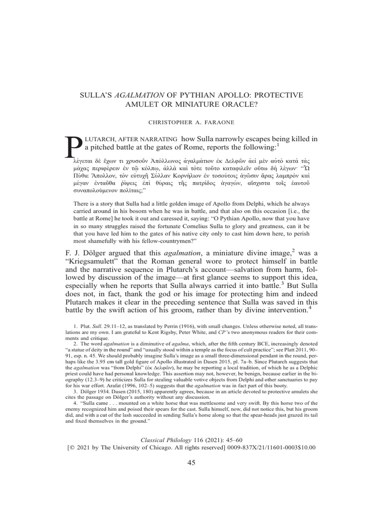 Faraone, Classical Philology 116 (2021) | PDF
