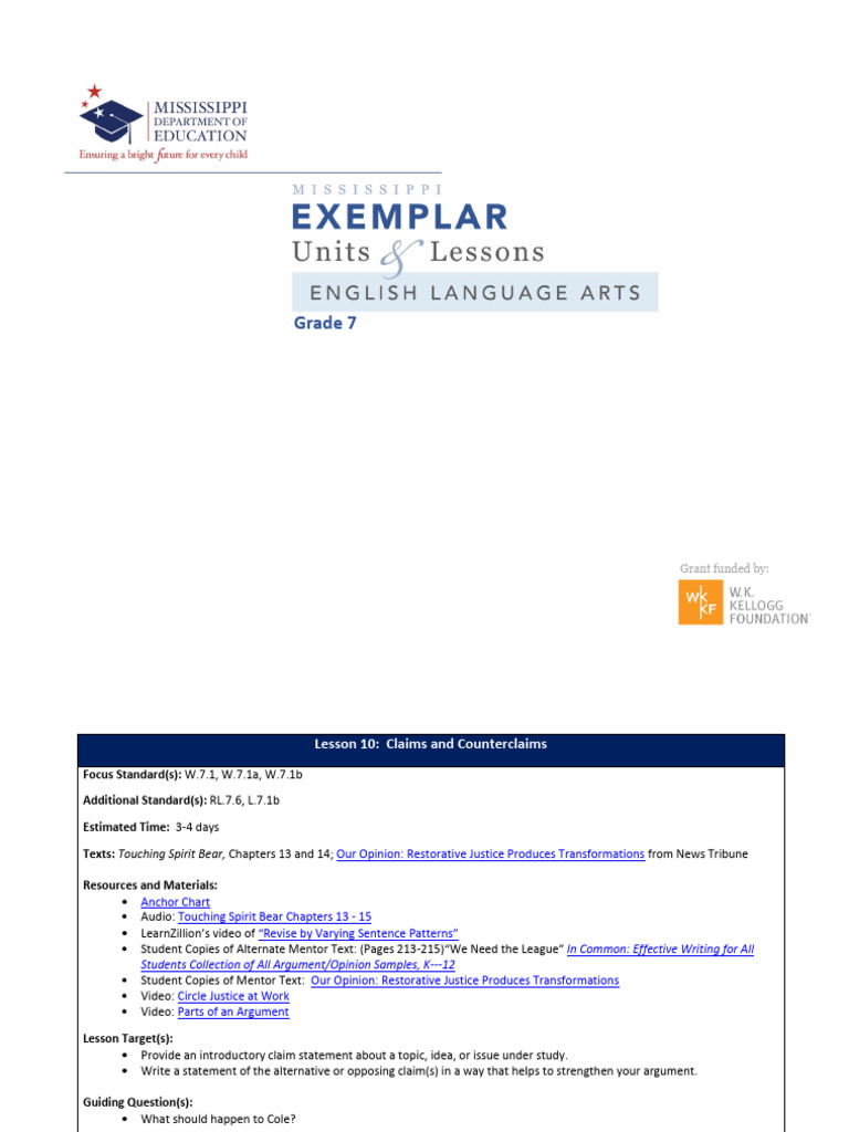 Ela Grade 7 Lesson 10 - 20170614 | PDF