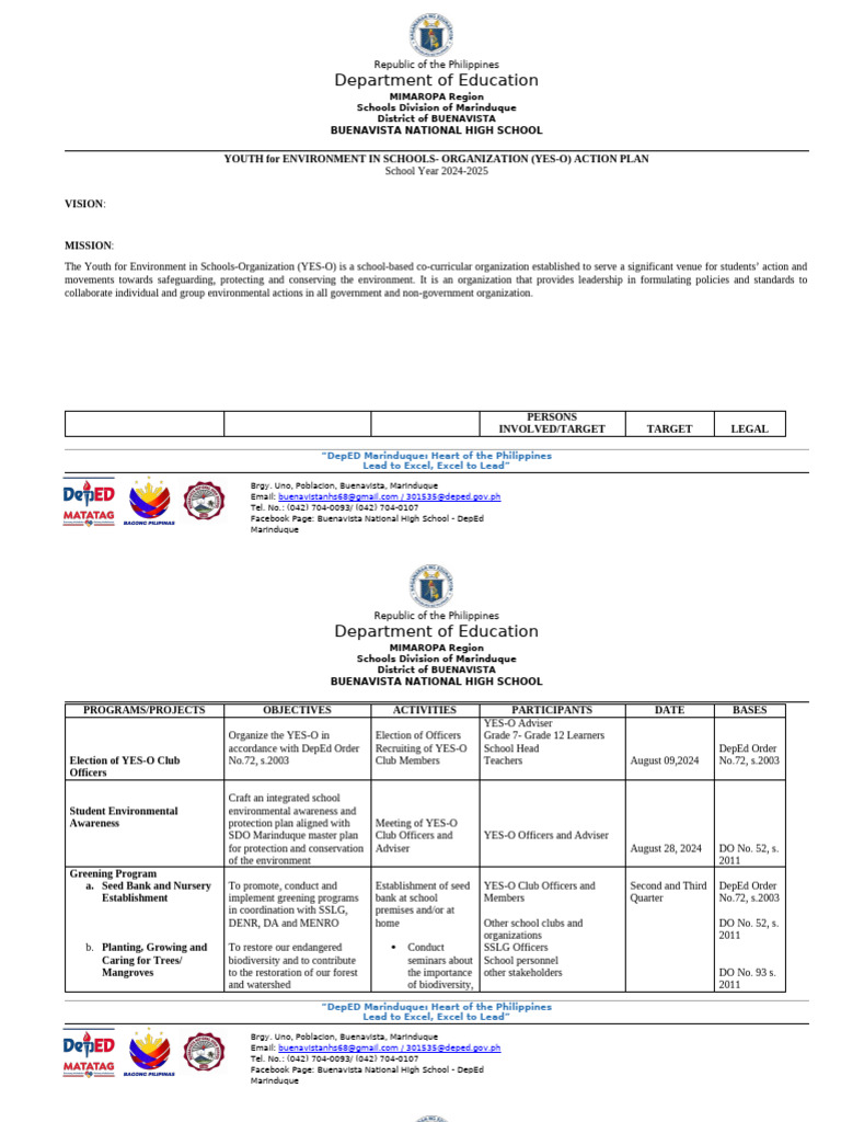 Yes Action Plan | PDF