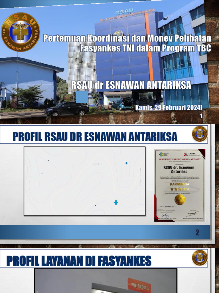 RSPU Dr. Esnawan - Fix Pointer Paparan Panel Pertemuan Koordinasi Dan Monev Pelibatan Faskes TNI ...