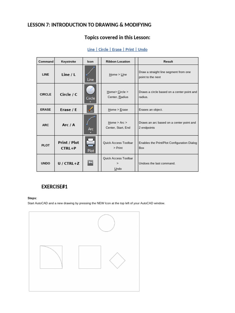 Lesson 7. Introduction to Drawing & Modifying | PDF | Printer ... Lesson 7. Introduction to Drawing & Modifying | PDF | Printer ...