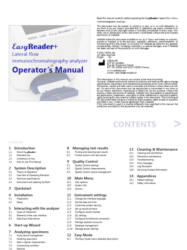 EasyReader+ Operators Manual v1 | PDF