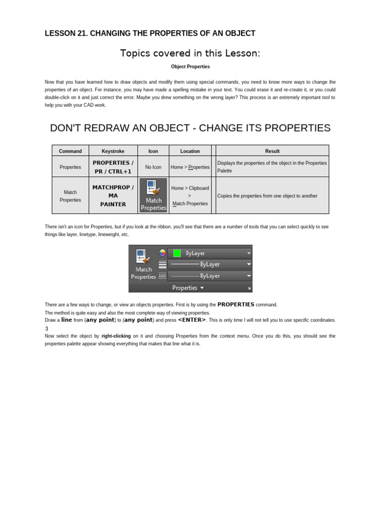 Changing Object Properties in CAD | PDF | Icon (Computing) | Software