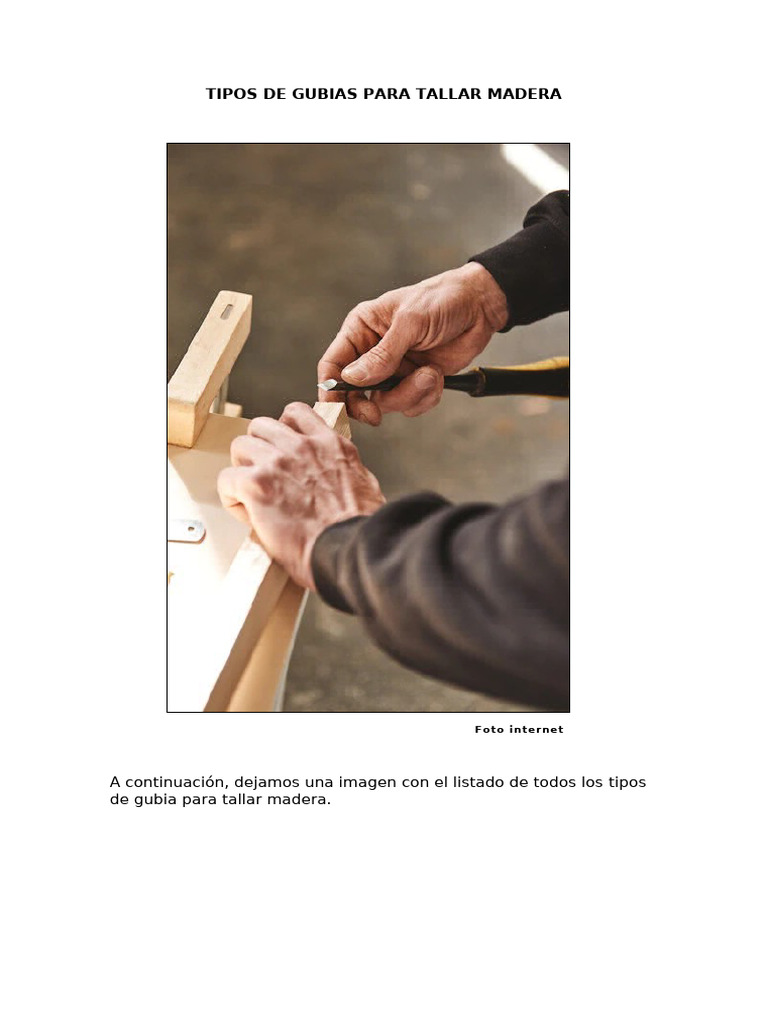 Tipos de Gubias para Tallar Madera | PDF