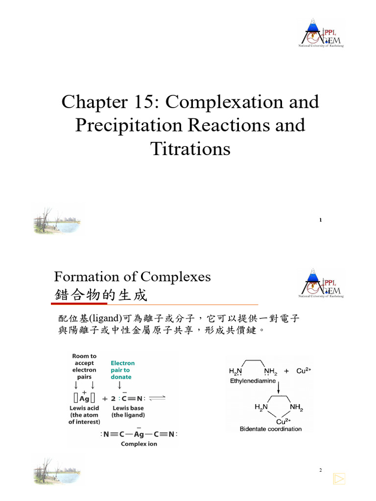 CH 15 Complexation and Precipitation Reactions and Titrations | PDF